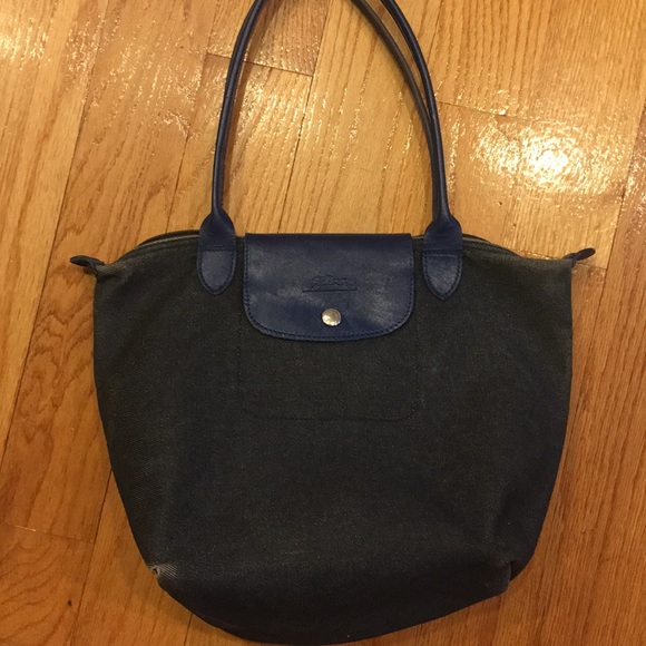Longchamp | Bags | Blue Denim Longchamp Shoulder Bag | Poshmark